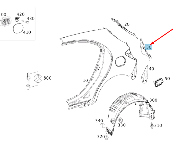 MERCEDES-BENZ A W176 Rear Right Tail Lamp Mount A1766301000 GENUINE for ...