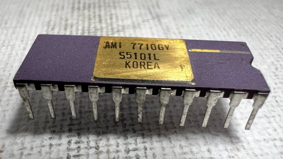 Vintage Intel AMI Chip IC DIP S5101L 22 Pin Static CMOS RAM Gold Plated ...