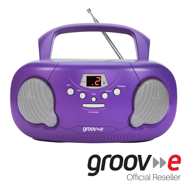 Groov-e GVPS713PE Boombox Portable CD Player, Purple for sale online | eBay