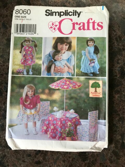 Simplicity Crafts 8060 Pattern 18" Summer Doll Baby Clothes Patio Uncut ...