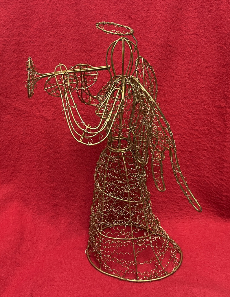 Vintage ANGEL Wire metal Christmas Tree Topper 12.5” Farmhouse | eBay