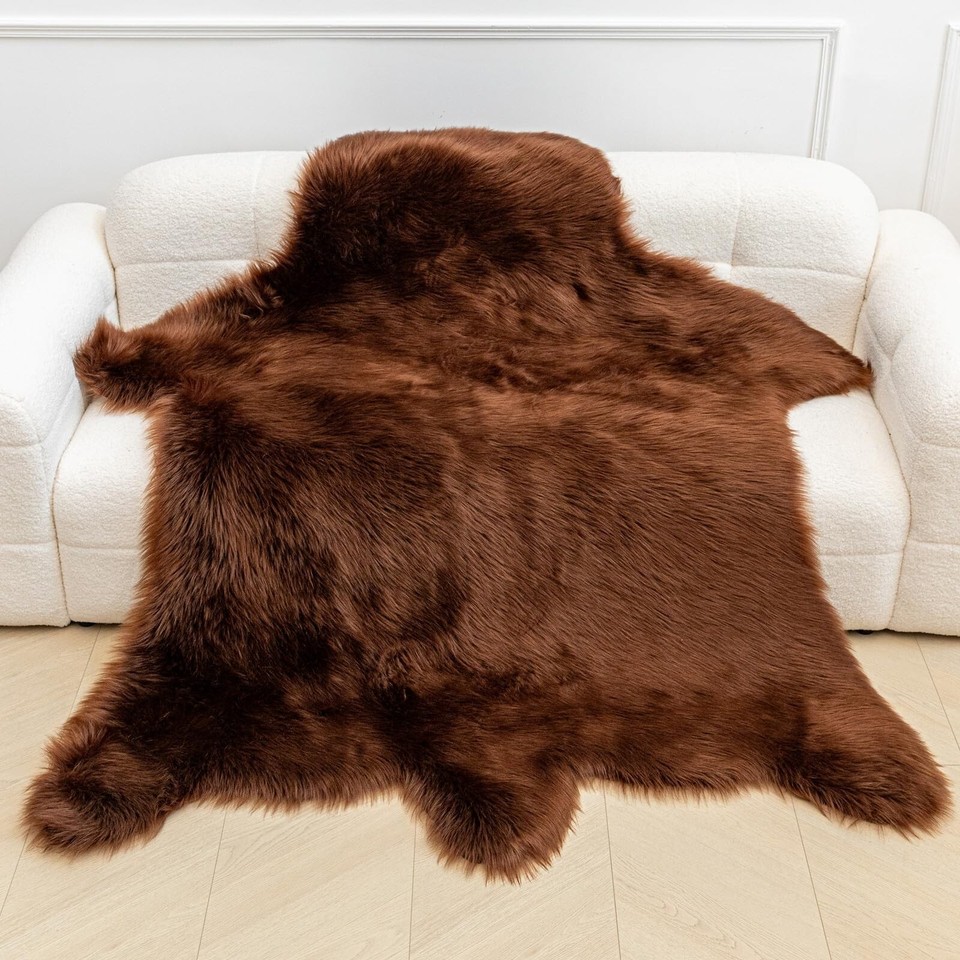 Faux Black Bear Rug Faux Cowhide Rug Animal Print Area Rug Faux ...