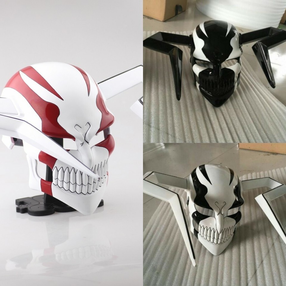 Bleach Kurosaki Ichigo Tensa Bankai Full Face Mask Helmet Red & White ...