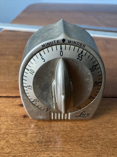 RARE Silver Stainless Colored Plastic Lux Minute Minder Kitchen Timer ...