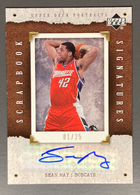 SEAN MAY 2005-06 UD Portraits Scrapbook Signatures 01/25 | eBay