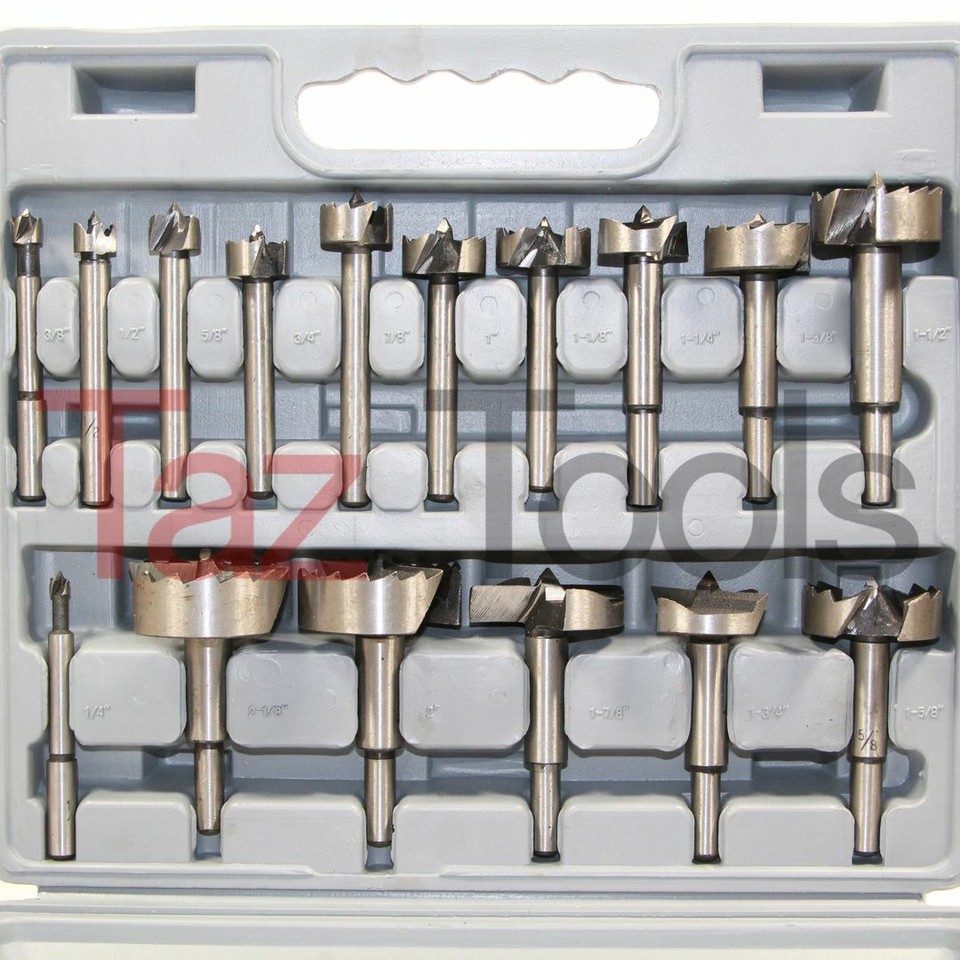 16 pc Forstner Drill Bit Set Woodworking Hole Saw Wood Drilling Tool ...