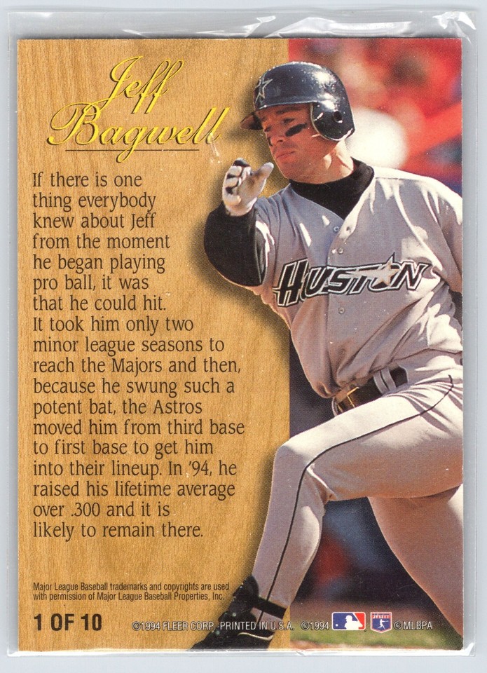 1995 Fleer #1 Jeff Bagwell Lumber Company / astros baseball | eBay