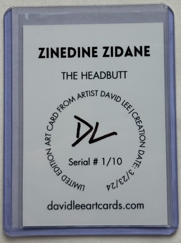 Zinedine Zidane Limited Edition Artist Signed "The Headbutt" Trading ...
