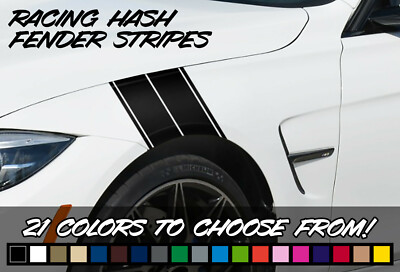 (2) Racing Hash Fender Stripe Vinyl Decals Stickers *21 COLORS* Pair | eBay