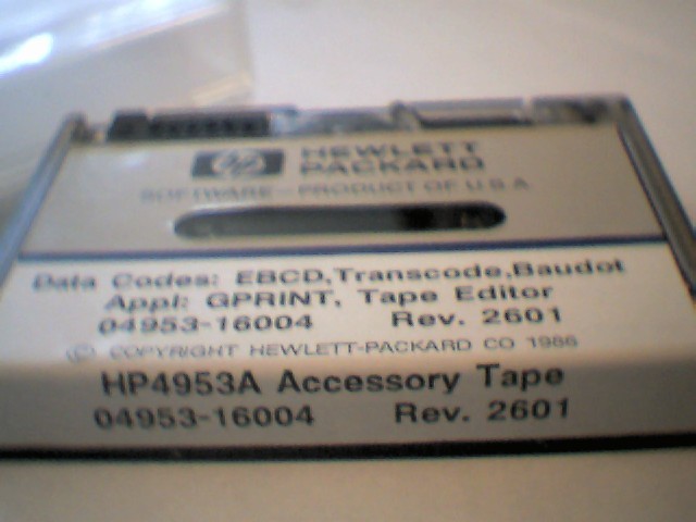 Vintage HP 1/4" Tape Cartridge 1984 Software 4953A Accessory Tape 04953 ...