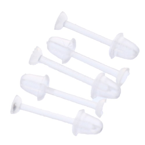 100PCS Plastic Earring Posts and Backs Clear Ear Pins and Backs Earnuts ...