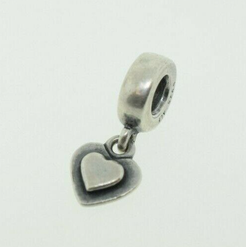 Pandora Sterling Silver Heart Drop Dangle Bead Charm 790373 | eBay