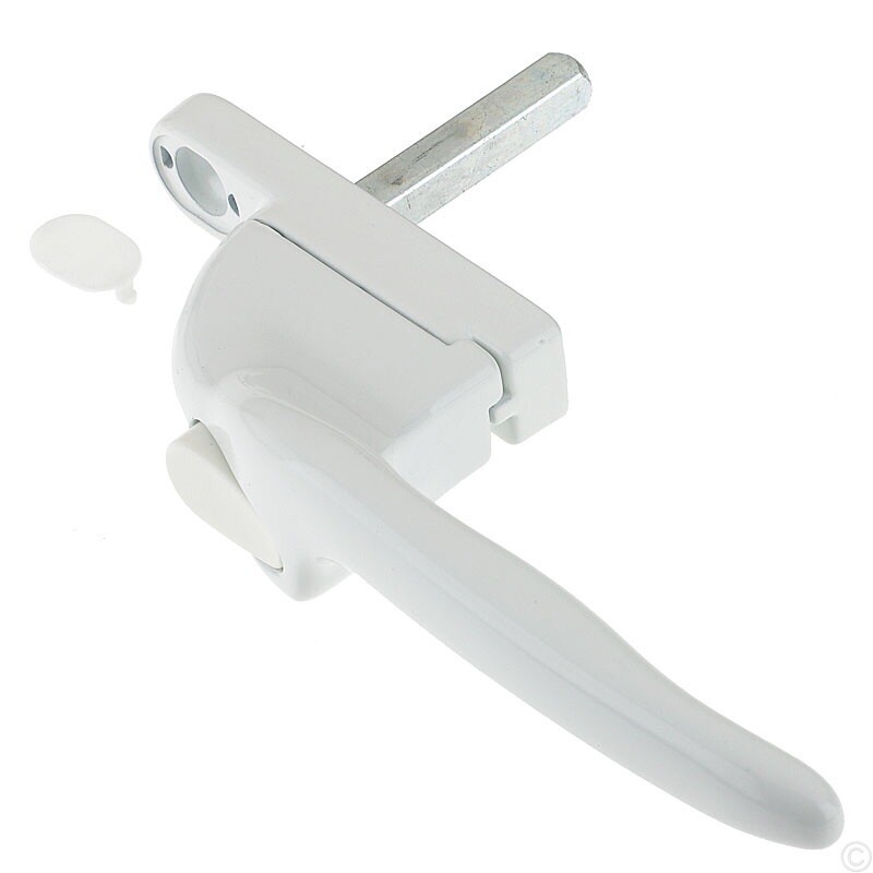 Securistyle White Cranked Window Handle Non Locking 30mm Spindle Left ...