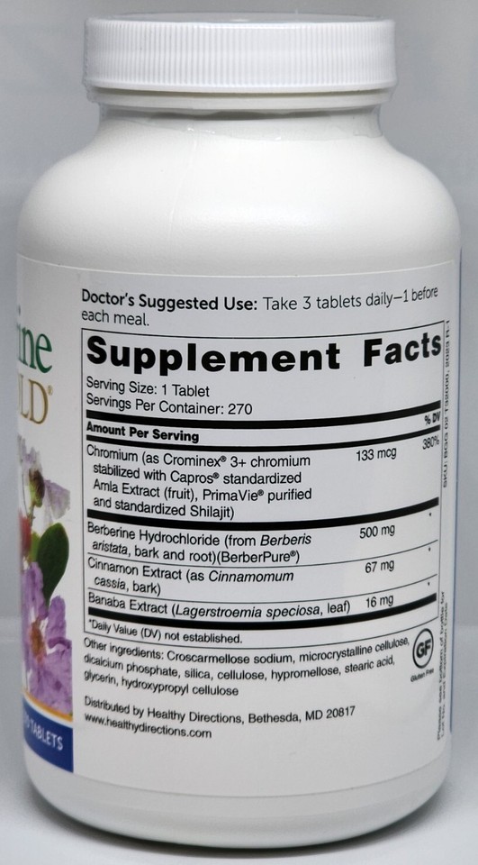 Dr. Whitaker Berberine GlucoGold Improved Formula 270 Tablets Sealed ...