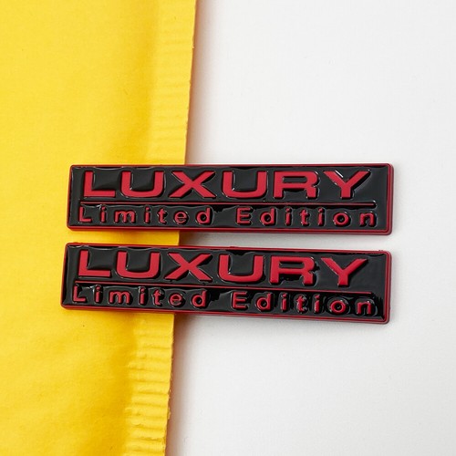 3x Red & Black Metal Luxury Logo Limited Edition Car Fender Trunk ...