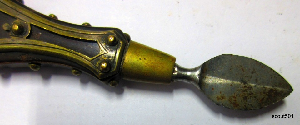 Small Antique Ornate Bronze Chinese Qing Dynasty Ceremonial Polearm ...