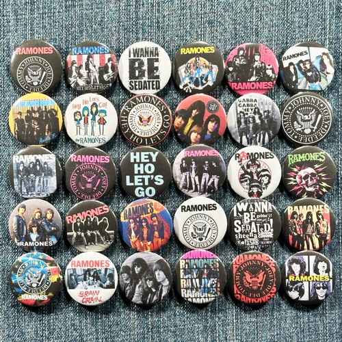 THE RAMONES 70s 80s Music 1.25" Pinback Buttons Classic Punk Rock Band ...