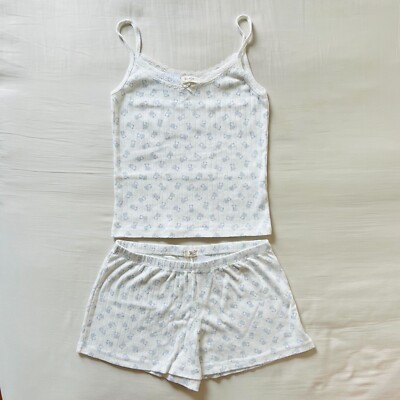 BNWT Brandy Melville/John Galt white and baby blue teddy bears set | eBay