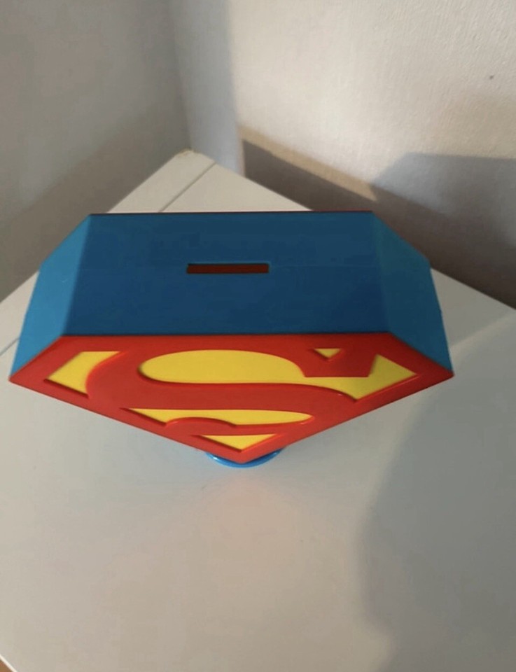 Superman Logo Retro Money Box DC Comics - 6.25" Tall | eBay UK