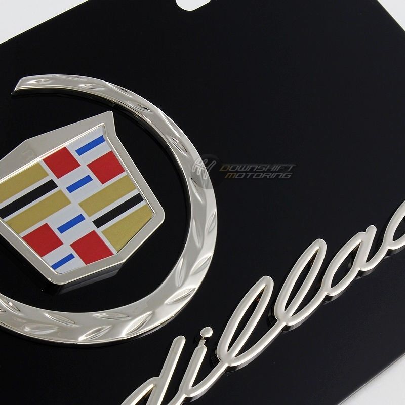 New CADILLAC Logo 3D Front Black Stainless Steel License Plate Frame ...