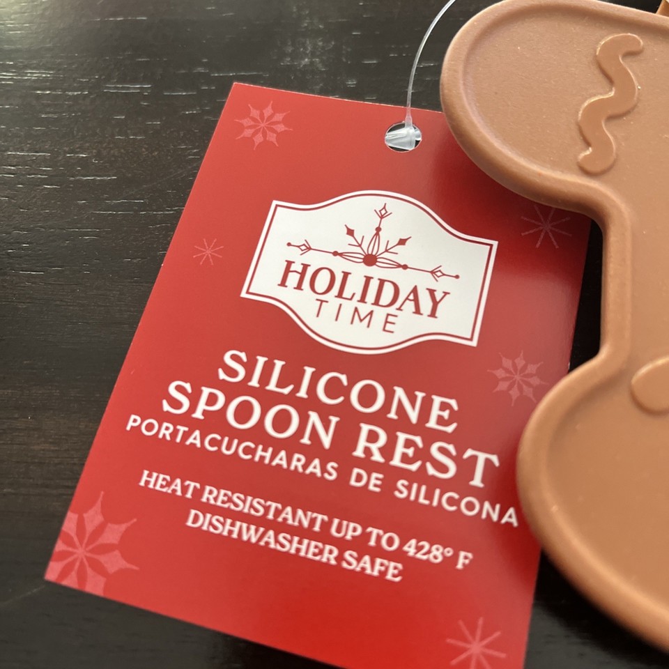 New Holiday Time Christmas Gingerbread Man Silicone Trivet & Spoon Rest ...
