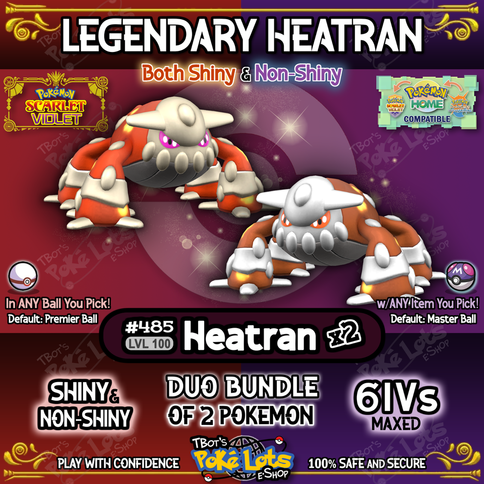 Legendary Heatran 💥 6IV Shiny 💥 Pokemon Scarlet Violet Home 🌎 USA ...
