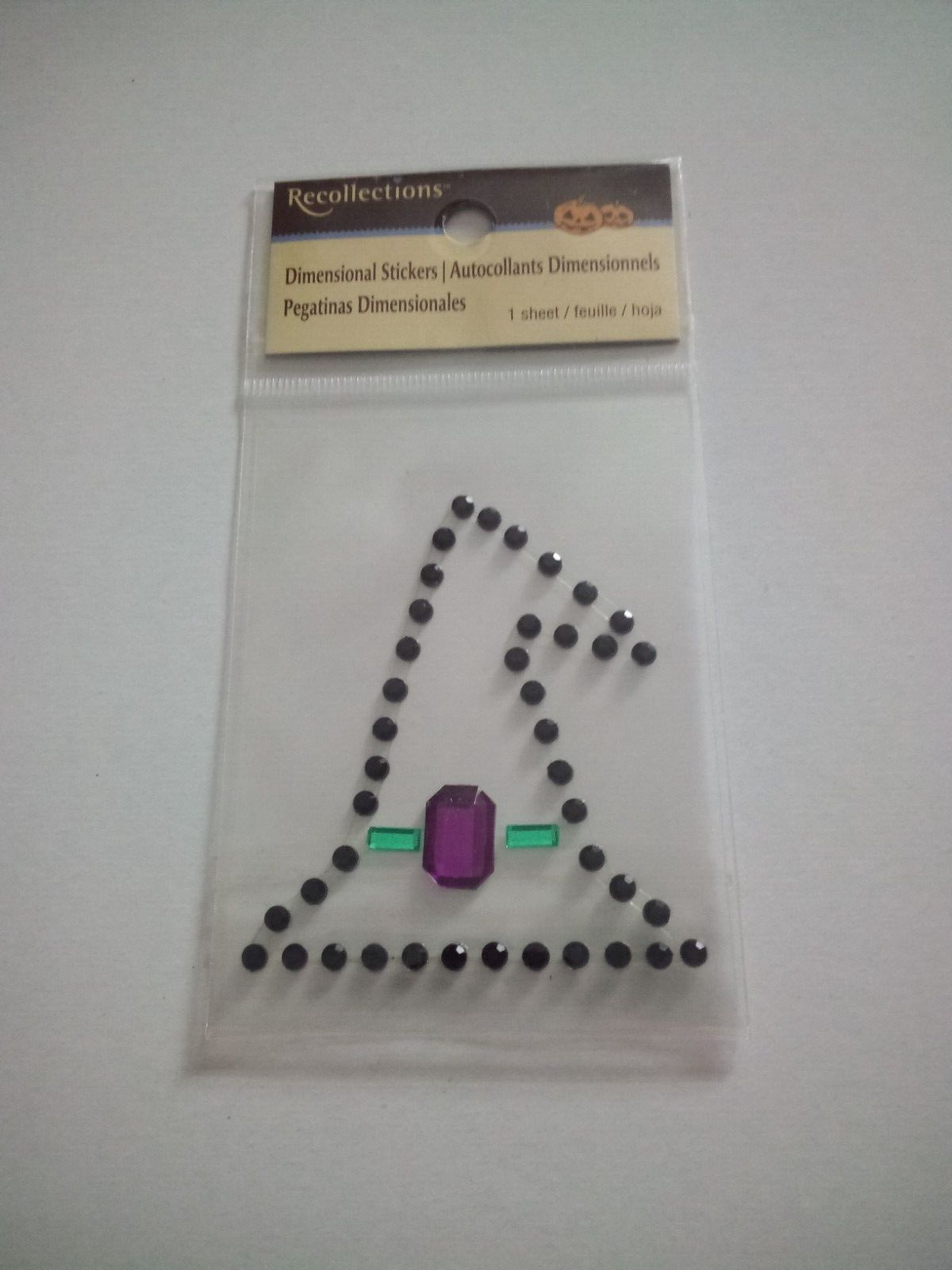Crafts Stickers Recollections Halloween Witch Hat Bling Gems Black ...