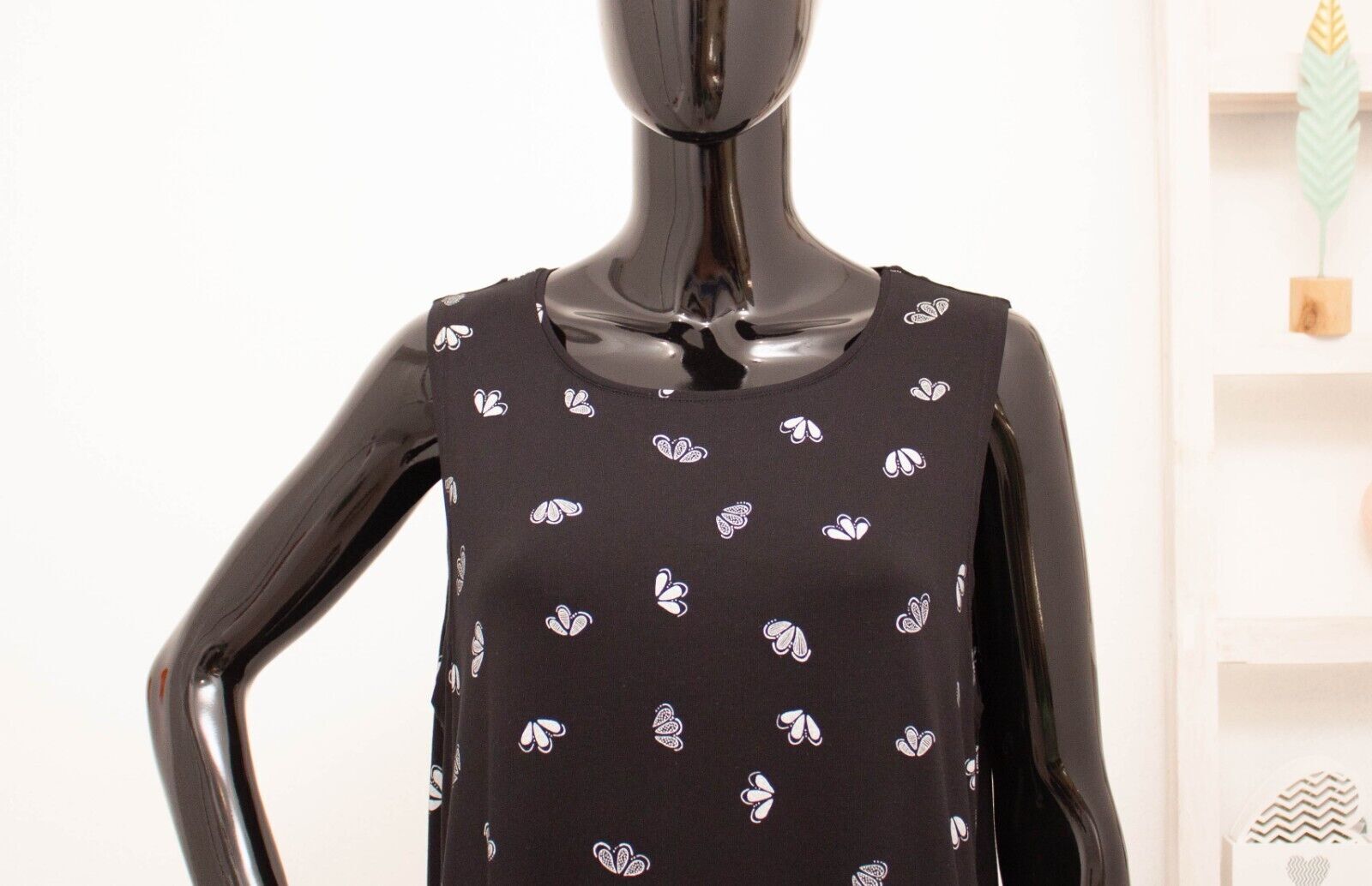 GUDRUN SJÖDÉN Kleid Blumenmuster Schwarz Asymmetrisch Ärmellos XL | eBay