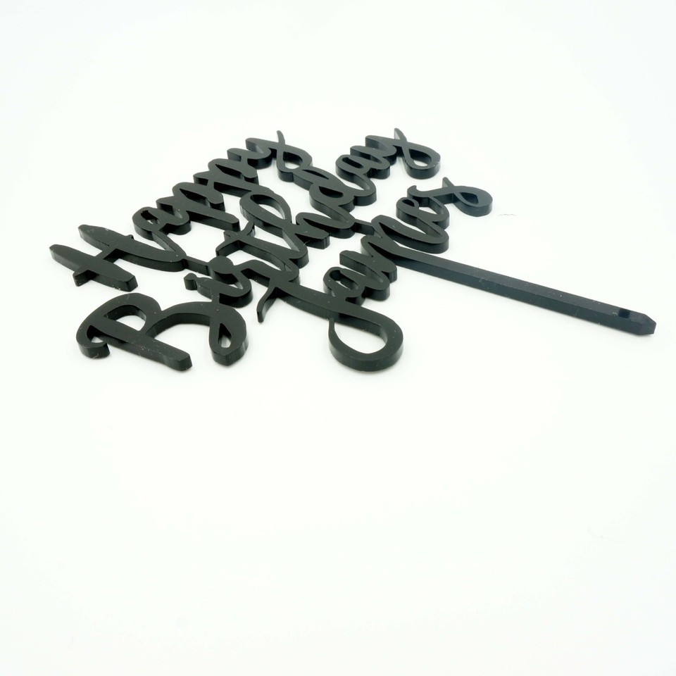 Modern Cursive Custom Personalized Name Happy Birthday Cake Topper ...