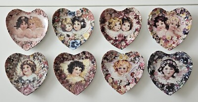 The Crestley Collection Heavenly Hearts Set of 8 Plates by Thomas L ...