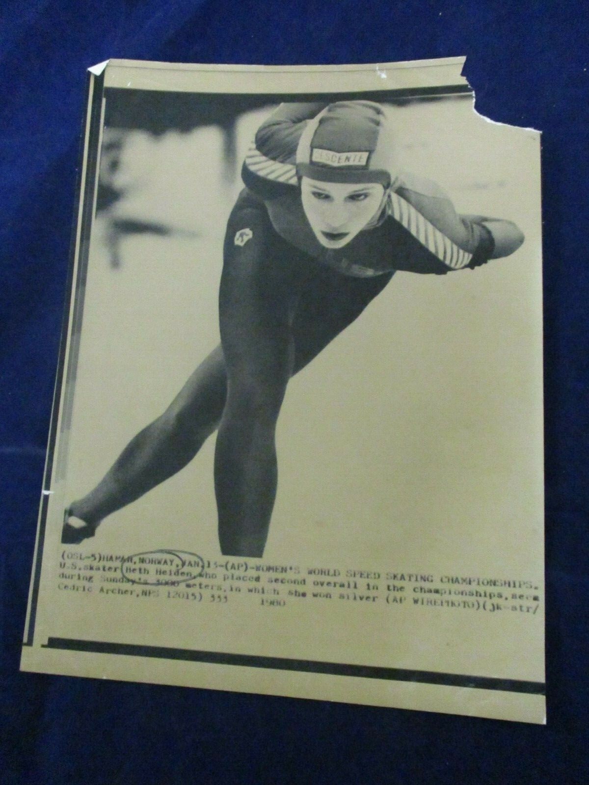 Wire Press Photo 1980 Beth Heiden U.S. speed skating World ...