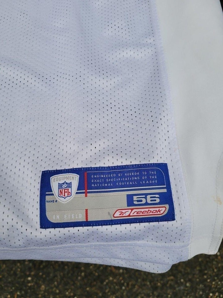 New York Giants Jersey Mens 56 White NFL Football Jason Sehorn Reebok ...