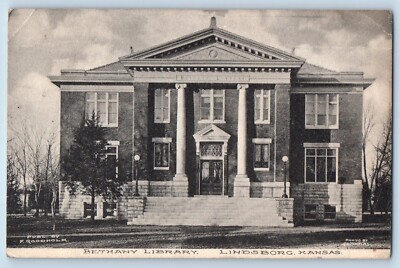 Lindsborg Kansas KS Postcard Bethany Library Exterior View c1910 ...