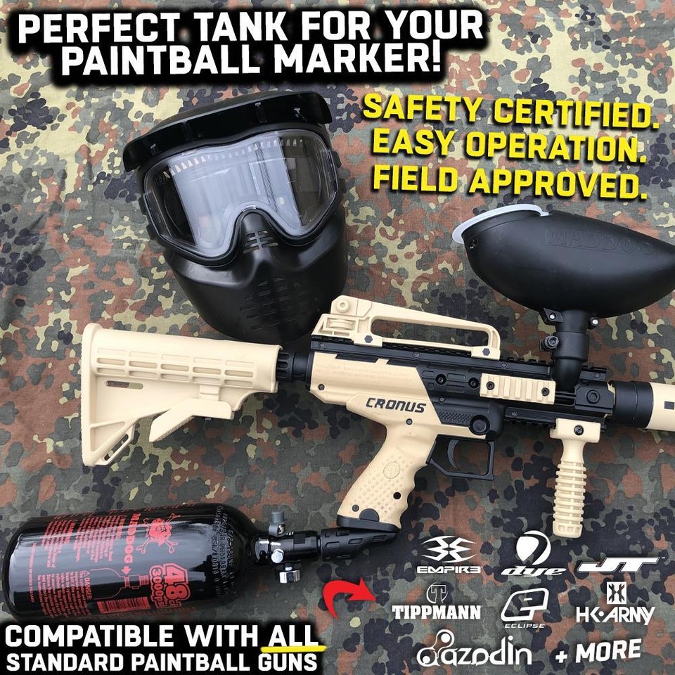 Maddog 48/3000 Aluminum Compressed Air Paintball Tank with Reg - 3 Pack ...