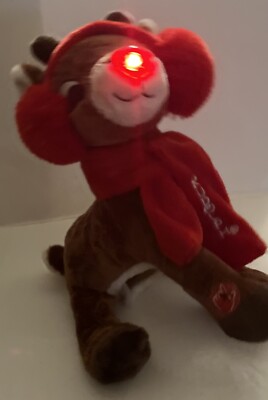 Dan Dee Rudolph Red Nosed Reindeer Animated Singing Musical Light Plush ...