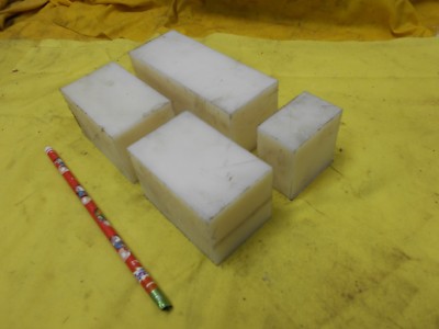 4 pc LOT of NATURAL DELRIN SQUARE BAR machinable plastic flat bar stock ...