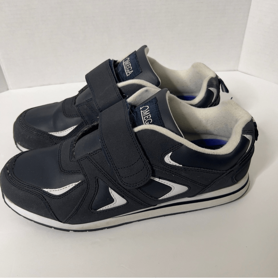 OMEGA Men Comfort Zone 475-03 Hook & Loop Black Walking Shoes Sneakers ...