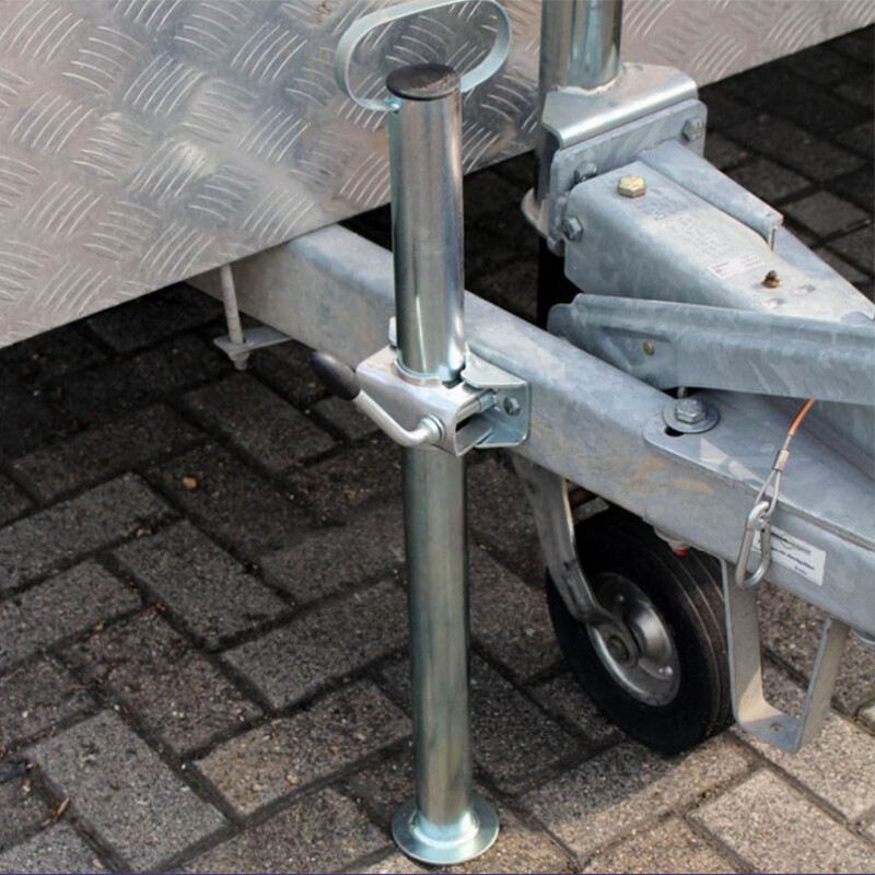 2X Trailer Leg Prop Stands and Clamps 48mm x 700mm length Support Tube ...