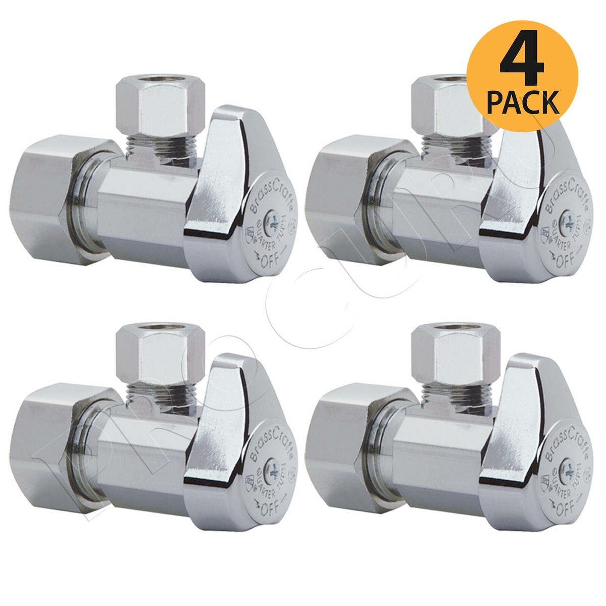 Angle Valves 10 Pack Brass Compression - 3/8" Lead Free Quarter Turn ...