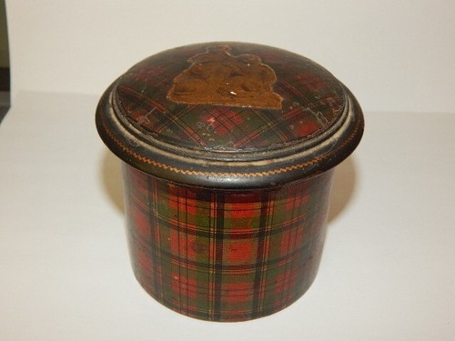 ANTIQUE TARTAN WARE CIRCULAR SHAPED BOX PRINCE CHARLIE TARTAN D 10.1 cm ...