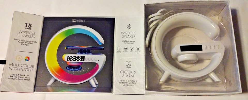ST Simply Tech 4 IN 1 Multifunction Speaker Clock & Alarm Wireless ...