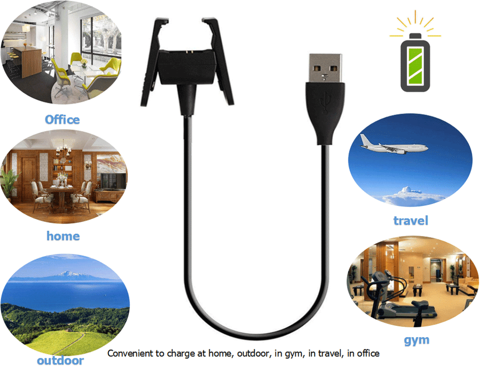 For FITBIT CHARGE 2 Charger Activity Wristband USB Fast Charging Cable ...