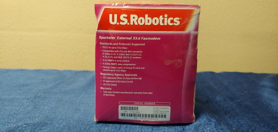 New US Robotics Sportster External 33.6Kbps Faxmodem - Model No 0839 | eBay