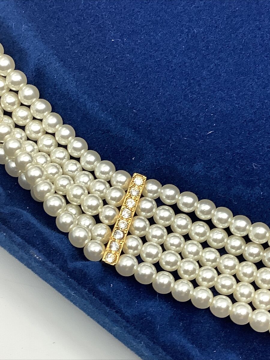 Vintage Camrose & Kross Jacqueline Kennedy 5 Strand Faux Vintage Camrose & Kross Jacqueline Kennedy 5 Strand Faux