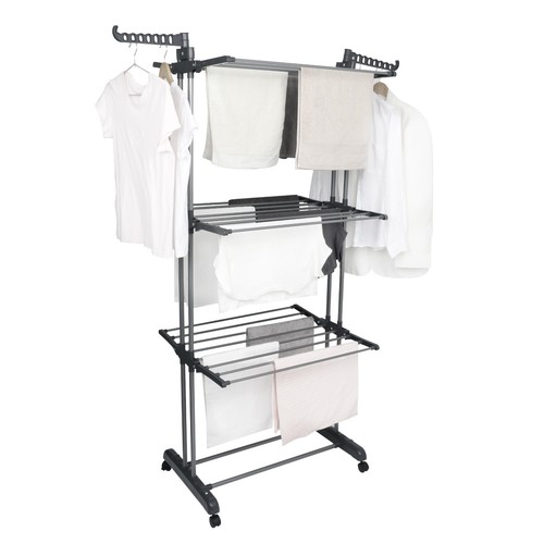 4 Tier Foldable Clothes Airer Rack Indoor Outdoor Dryer Laundry Dry ...
