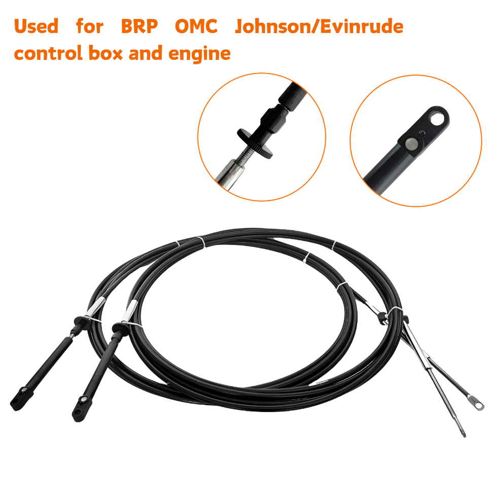 Boat Throttle Shift Cables 11FT For BRP OMC Johnson Evinrude Outboard ...