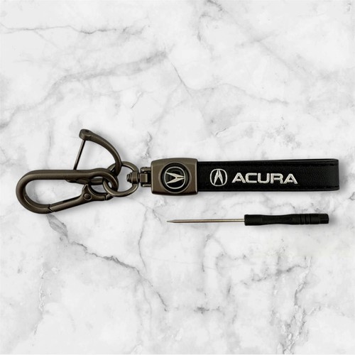 ACURA Genuine Leather Keychain Car Key Chain Ring Fob Holder For ACURA ...