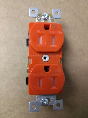 Isolated Ground Orange Receptacle Industrial Grade 15A 125V Tamper ...