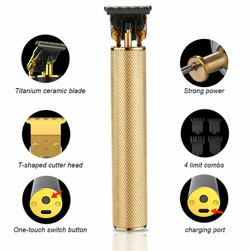 Professional Trimmer Barber Set with 4 Guide Comb for Men Trimming ...