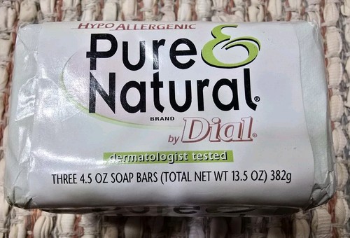 Pure & Natural By Dial Three 4.5 Oz. Soap Bars Hypo Allergenic Soap ...